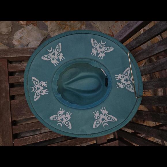 Accessories | Unique Bohemian Style Widebrim Hat With Moth Designs ...